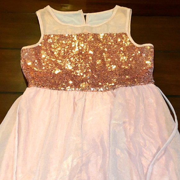 Sequin Hearts | Dresses | Pretty Light Pink Sequins Uneven Dress | Poshmark